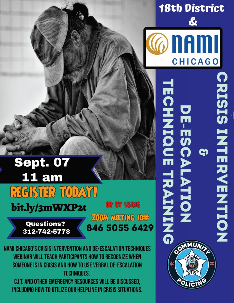 Crisis Intervention – De-Escalation Technique Training – Sept 7 — RNRA Chicago