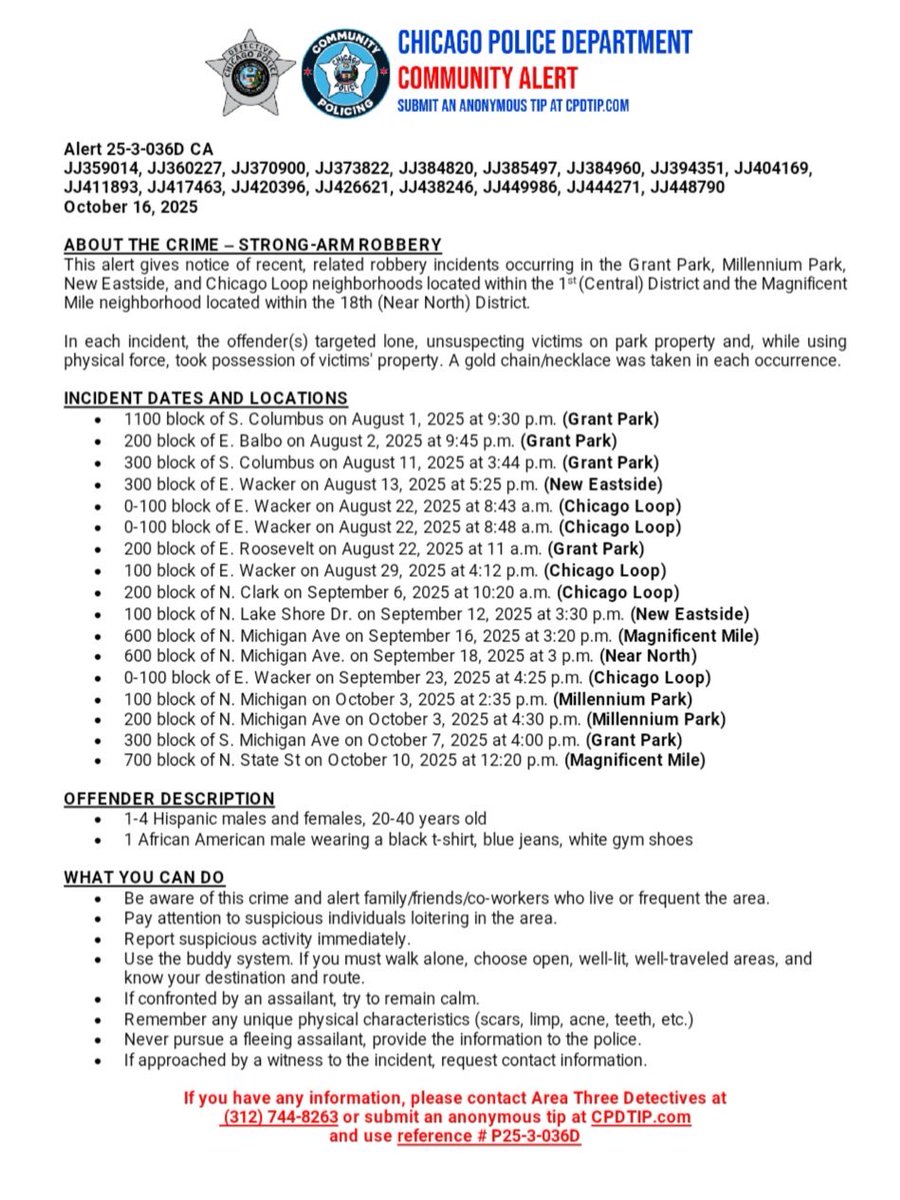 CPD Community Alert — RNRA Chicago